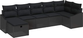 Set pohovek 7 ks Černá polyratan 3359302