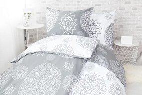 XPOSE ® Polybavlněné povlečení na dvě lůžka SISI DUO - šedá 140x200, 70x90