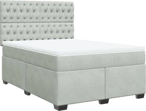Box spring postel s matrací světle šedá 140x190 cm samet 3293212