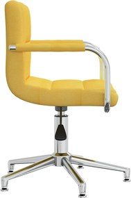 Otočná jídelní židle hořčicově žlutá textil 3088069