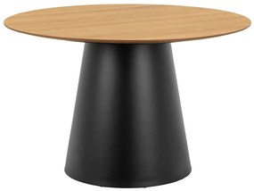 Kulatý jídelní stůl Soli 120 cm dub přírodní/černý