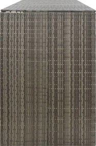 vidaXL Přístřešek na čtyři popelnice 274 x 80 x 117 cm polyratan [319867] Barva: Šedá