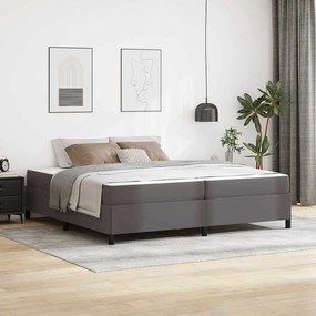 Rám postele s matrací Šedá 200 x 200 cm textil 3399022