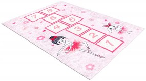 Dywany Łuszczów, Dětský kusový koberec Junior 51828.802 Ballerina pink, 160x220, růžová, dětský pokoj
