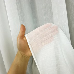 Voálová záclona strukturovaná přírodní bílá s olůvkem metraž Ervi DP 297