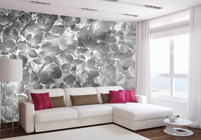 DIMEX | Samolepicí vliesová fototapeta na zeď Abstrakt květy jabloně II. MA-5-0355 | 375 x 250 cm | bílá, černá