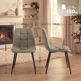 Sada 2 jídelních židlí Tilde látka – taupe