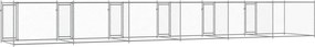 Klec pro psy s dvířky šedá 12 x 2 x 1,5 m pozinkovaná ocel 3209577