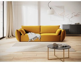 Sametová pohovka v hořčicové barvě 208 cm Vanda – Mazzini Sofas