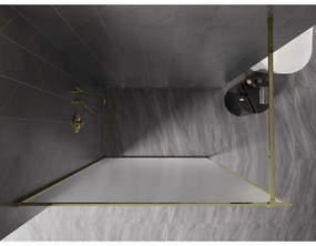 Mexen Kioto-XF, sprchová zástěna s rámem 130 x 202 cm, 10mm sklo námraza, zlatý lesklý profil, 800-130-104-50-30-X