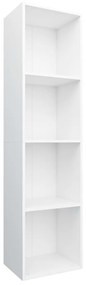 800144 vidaXL Knihovna/TV skříň bílá 36 x 30 x 143 cm dřevotříska