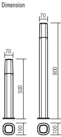 Redo Crayon zahradní sloupek Velikost: M - 50cm, Varianta: antracit