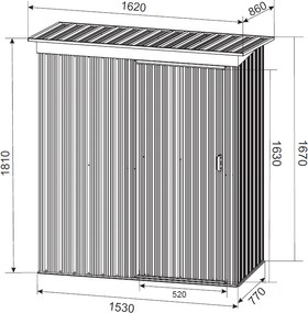 Zahradní domek BestBerg BBSH-305G / 1,4 m² / 162 x 181 x 86 cm / šedá