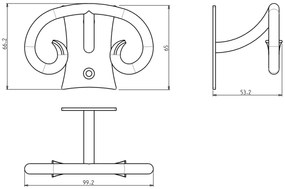 Sapho, REBECCA dvojitý háček, černá, CC023