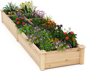 Costway Vyvýšený záhon dřevěný, 228 x 62 x 25 cm GT4287NA