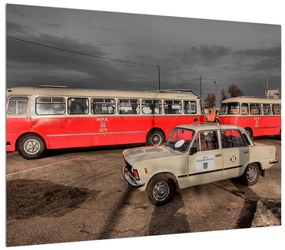 Obraz historických vozidel (70x50 cm)