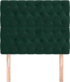 Čelo postele tmavě zelené 100x7x118/128 cm sametové 3116713
