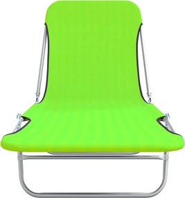 Skládací zahradní lehátka 2 ks ocel a textil zelená 310343