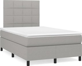 Box spring postel s matrací světle šedá 120 x 200 cm textil 3141761