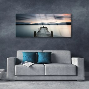 akrylový obraz Most Moře Architektura 125x50 cm