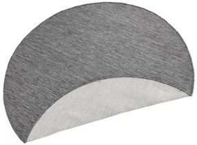 NORTHRUGS - Hanse Home koberce Kusový koberec Twin-Wendeteppiche 103097 grey cream kruh – na ven i na doma - 140x140 (průměr) kruh cm