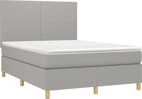 Box spring postel s matrací světle šedá 140 x 200 cm textil 3142177
