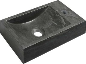 Sapho Blok - Umývátko 40x22 cm, otvor pro baterii vpravo, bez přepadu, antracit 2401-28