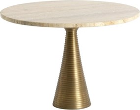 Kulatý konferenční stolek s deskou z kamene v bronzové barvě/ve světle přírodní barvě ø 50 cm Bahia – Light & Living