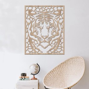 dřevo života Dřevěná dekorace na zeď TIGER Zvolte rozměr (cm): 60x74, Zvolte barvu dekoru: Dub Sonoma