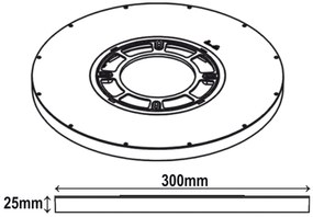 TOP LIGHT Světlo stropní Revit 30C CCT, Černá