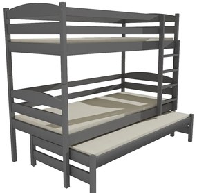 Patrová postel s výsuvnou přistýlkou PPV 016 80 x 200 cm - šedá