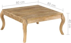 Konferenční stolek 80 x 80 x 40 cm masivní mangovníkové dřevo 247111