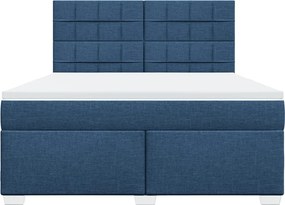 Box spring postel s matrací modrá 180x200 cm textil 3290573
