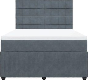 Box spring postel s matrací tmavě šedý 140 x 190 cm samet 3294635
