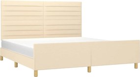 Rám postele bez matrace krémový 180 x 200 cm textil 3125159
