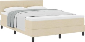 Postel s boxspringem s čelo Krémová 140 x 190 cm textil 3338690