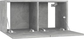 TV skříňky 4 ks betonově šedé 60 x 30 x 30 cm kompozitní dřevo 3079059