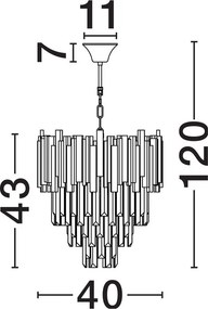 Kovové závěsné svítidlo ve zlaté barvě s křišťálovým stínidlem ø 40 cm Grane – Nova Luce
