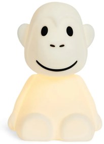 Bílá plastová dětská LED lampa Mr. Maria Monkey 23 cm