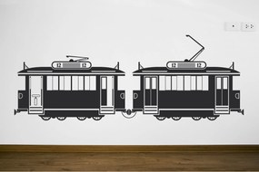 Lepy.cz Samolepka na zeď Stará tramvaj Velikost (šířka x výška): 60x22cm, Barevná varianta: Bílá