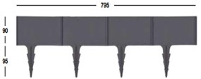 ARTPLAST BR01AN Umělý obrubník - plůtek BORDURE 795x185mm - antracit