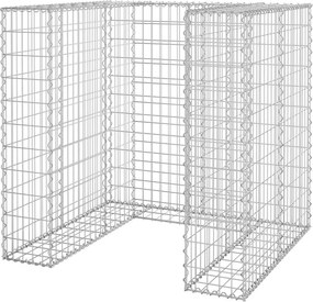 Gabionová zástěna pro popelnici pozinkovaná ocel 110x100x110 cm 151298