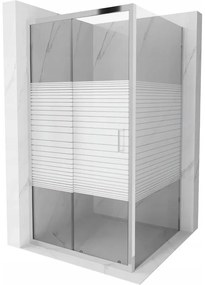 Mexen Apia rozsouvací sprchový kout 90 x 90 cm, Pruhy, Chromovaná - 840-090-090-01-20