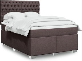 Box spring postel s matrací tmavě hnědá 140x190 cm textil 3292793