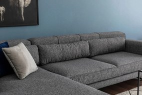 Designová rohová sedačka Caishen 308 cm šedá - levá
