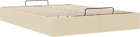 Osmanský rám postele bez matrací krémově 140x190 cm textil 3310880