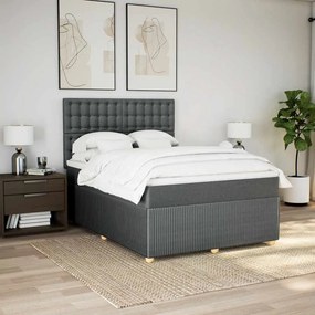 Box spring postel s matrací tmavě šedá 160x200 cm textil 3294422