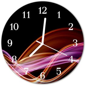 Skleněné hodiny kulaté Abstraktní umění fi 30 cm