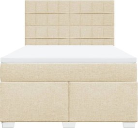 Box spring postel s matrací krémová 160x200 cm textil 3290544