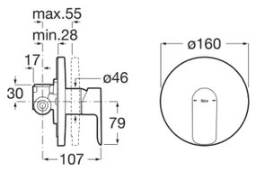 Roca A5A226EC00 - Sprchová baterie pro podomítkovou instalaci CALA lesklý chrom
